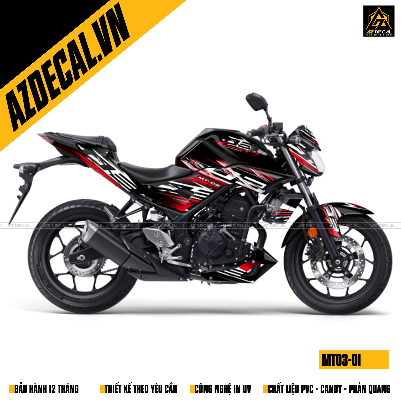 Tem Xe MT-03 - Dán Decal Xe MT-03 Thiết Kế Theo Yêu Cầu – Azdecal.vn